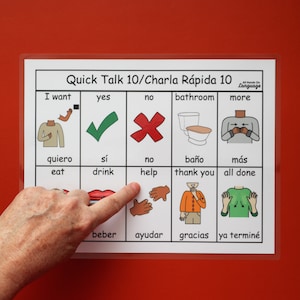 Bilingual Communication Board: Spanish + English Quick Talk (PDF ...