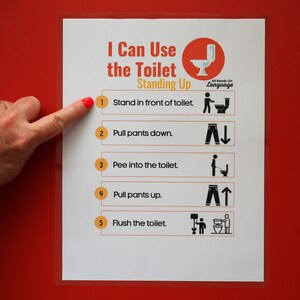 Toileting Sequence Chart, I Can Use the Toilet Standing Up, 5-step ...