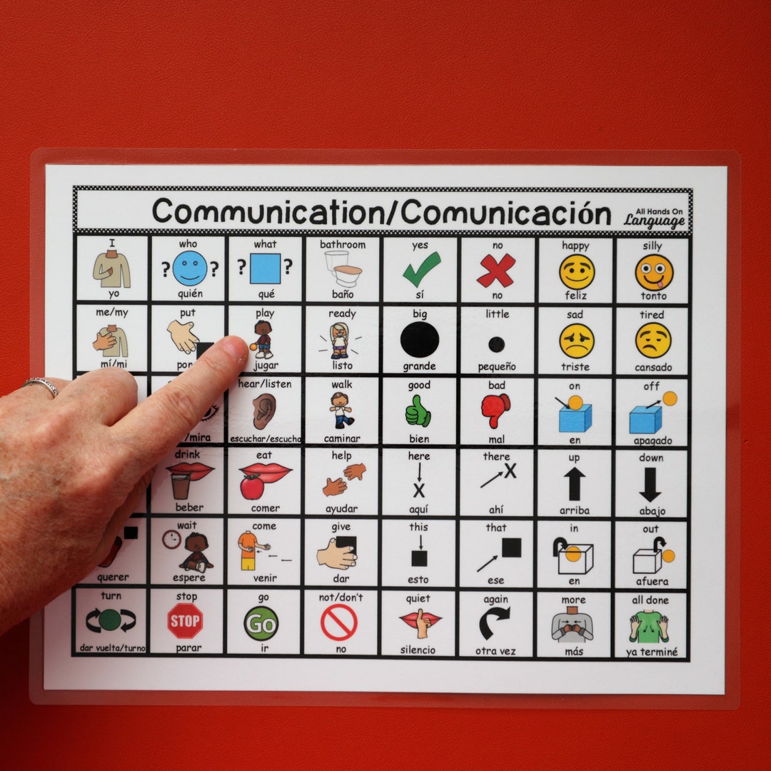 Pre-made Bilingual Communication Board English and Spanish 48 - Etsy UK