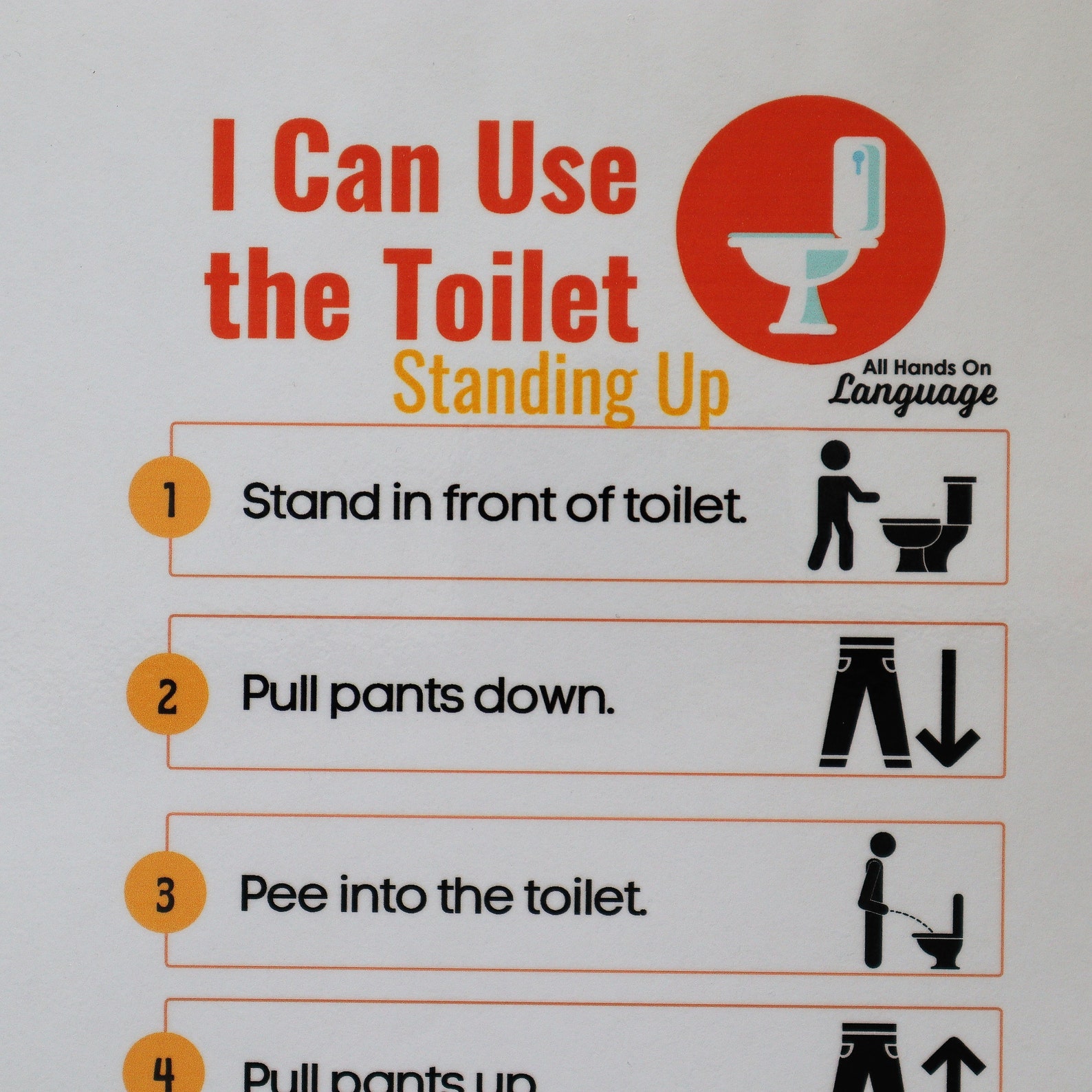 Toileting Sequence Chart I Can Use the Toilet Standing Up - Etsy