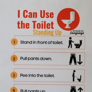 Toileting Sequence Chart, I Can Use the Toilet Standing Up, 5-step ...