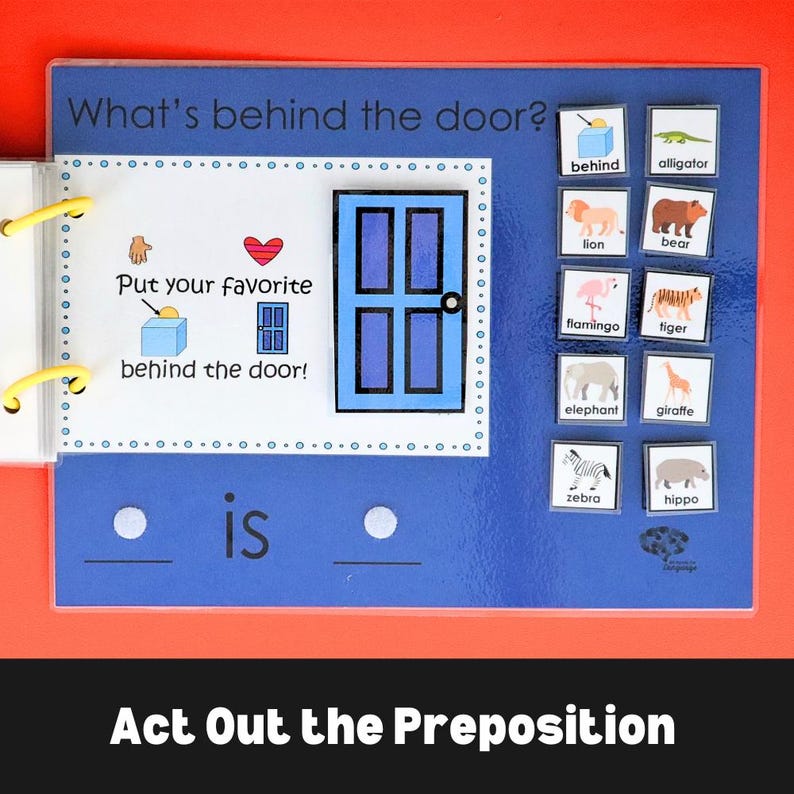 Zoo Animals Interactive Flap Book: Preposition "behind" Sentence ...