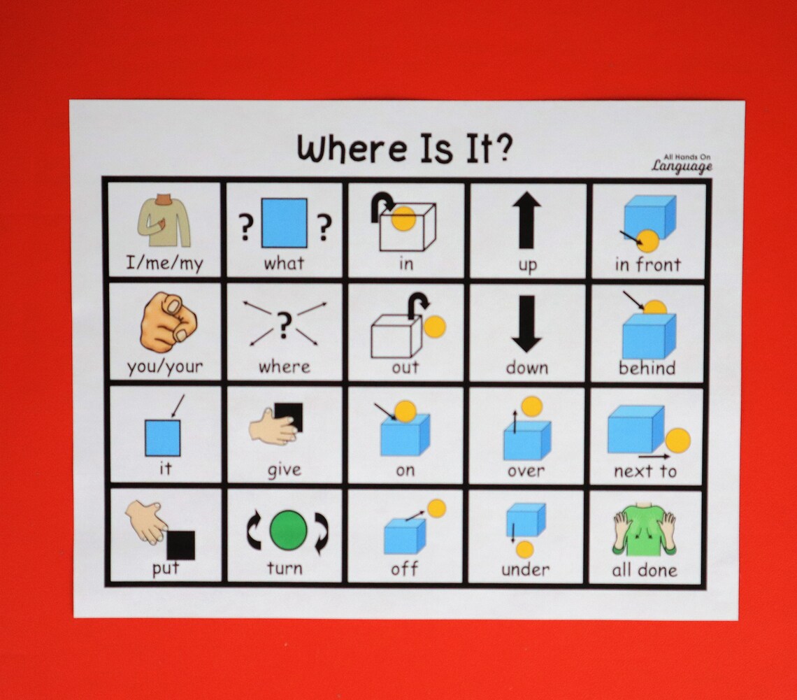 Preposition Modeling and Communication Board 20 | Etsy