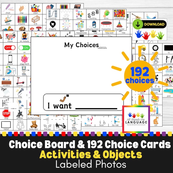 Choice Board Sensory Visual - Etsy Australia