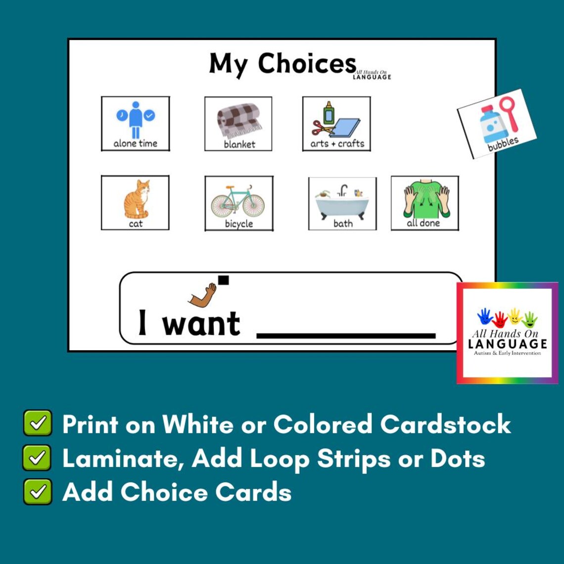 Autism Choice Board: 192 Activity Cards, Visual Strategy (PDF Printable ...