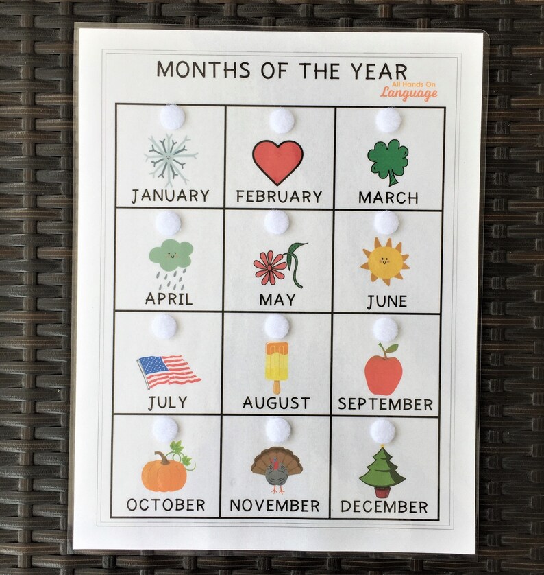 Months of the Year Matching Activity Labeled Months With - Etsy