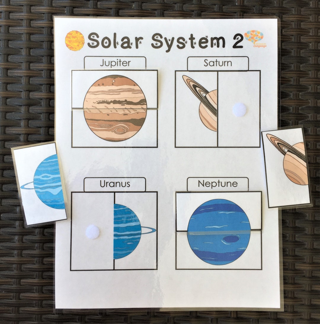 Planet Matching Halves: Solar System 2 Puzzle (PDF Printable) - Etsy