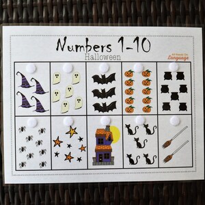 Halloween Numbers 1-10 Count and Match Activity, Autism and Preschool ...