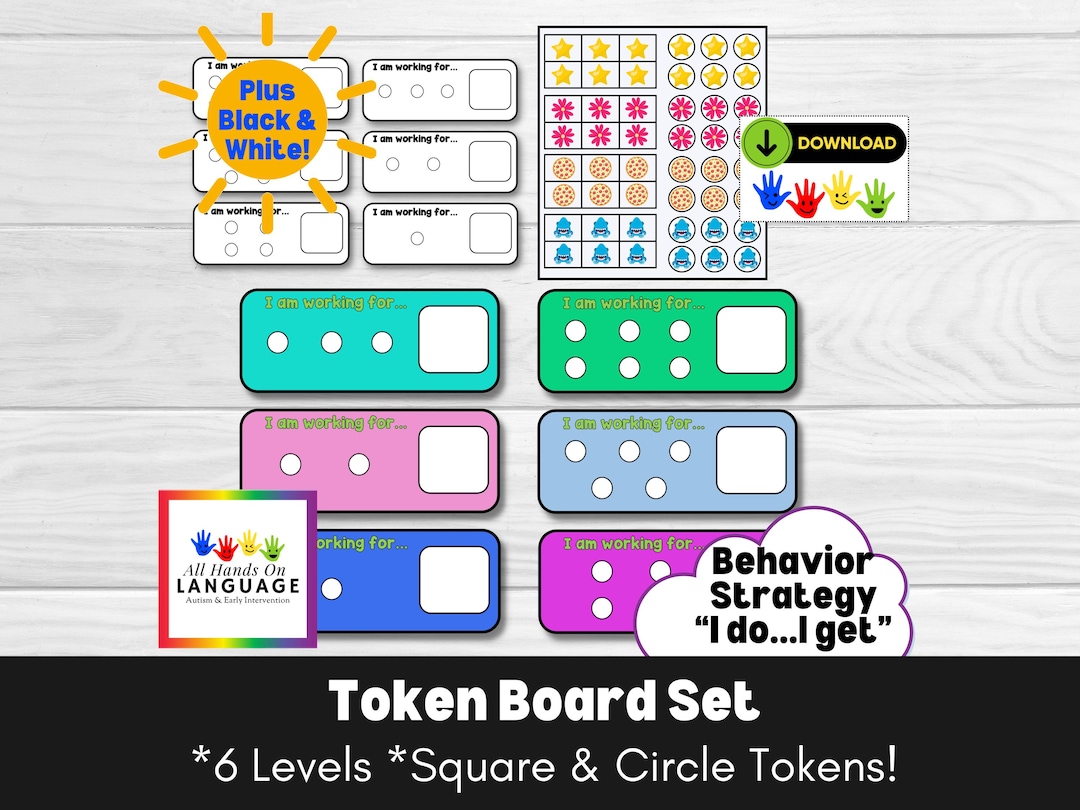Token Reward Behavior System for Autism- Set of 6 "i Am Working For ...