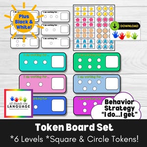 Token Reward Behavior System for Autism- Set of 6 "i Am Working For ...