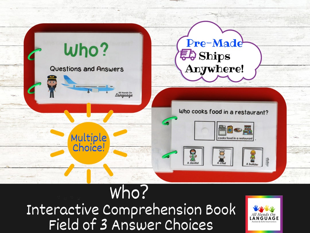 Pre-made Who Interactive Book of Questions Multiple Choice Answers ...