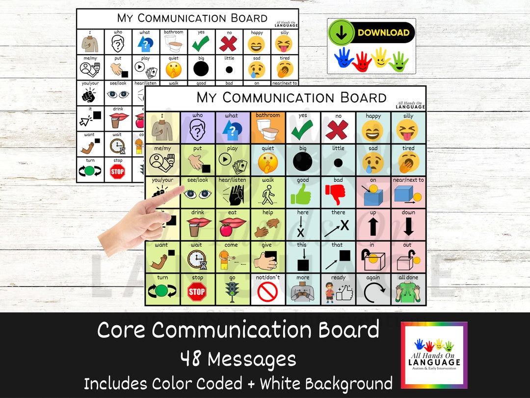 Buy Basic Communication Board-48 Core, Color Coded White Background ...