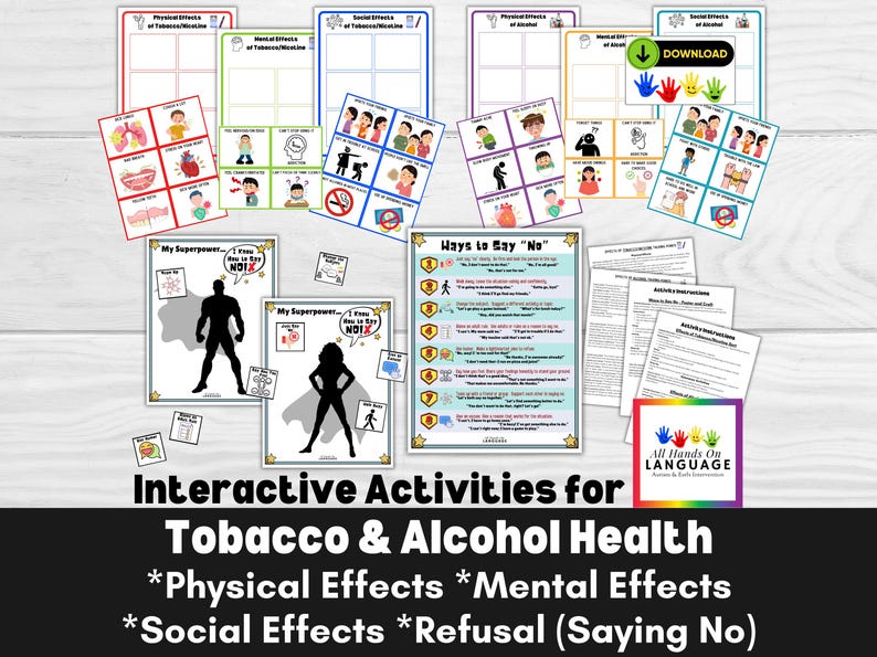 Special Education: Alcohol & Tobacco Health Unit - Support Activities ...