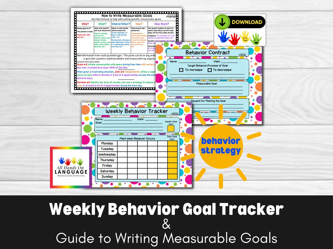 Weekly Behavior Tracker + Behavior Contract + Bonus How to Write ...