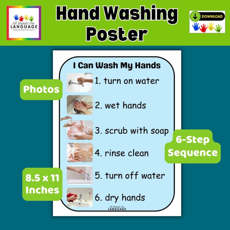Washing Hands Visual - Etsy