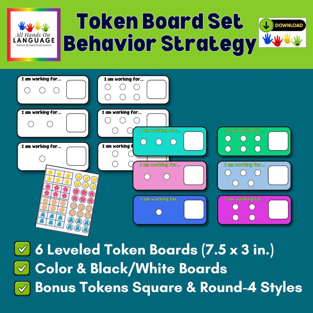 Autism Token Reward System: Behavior Management Printable (PDF Download ...
