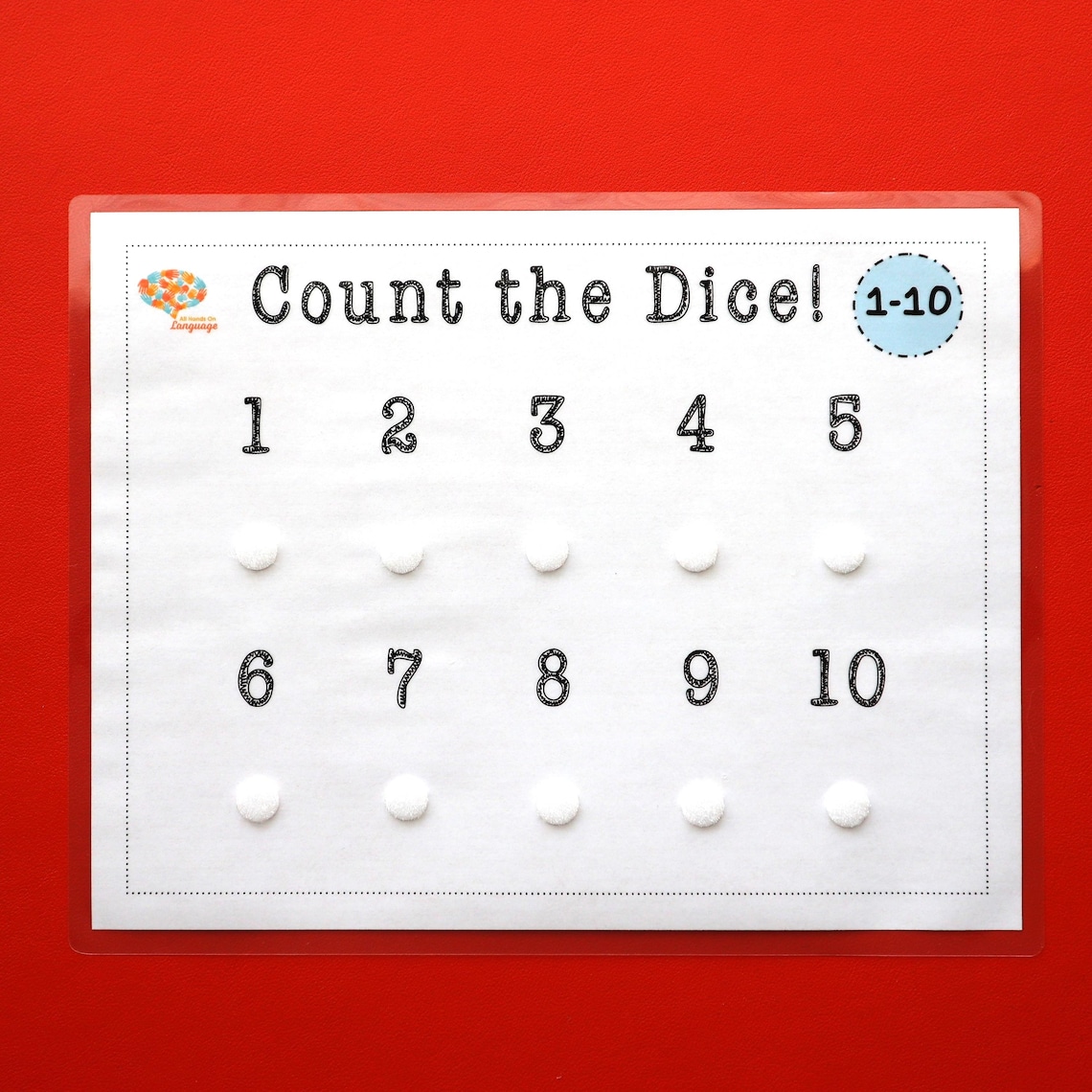 Dice Numbers 1-10 Count and Match Activity (PDF Printable) - Etsy