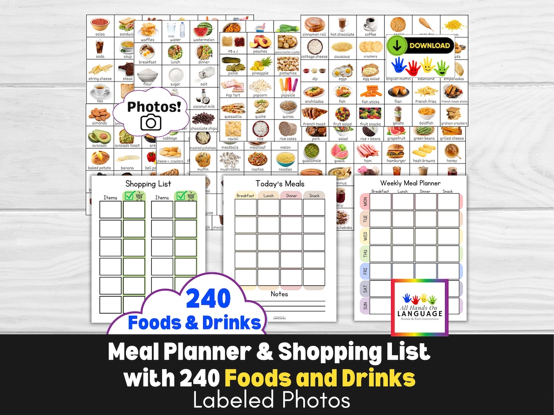 Interactive Meal Planner Kit, 240 Foods/drinks With Daily and Weekly ...