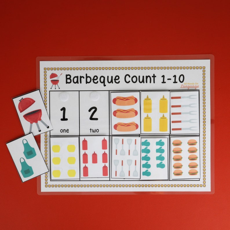 Barbecue Count 1-10 Count and Match Activity BBQ Theme - Etsy