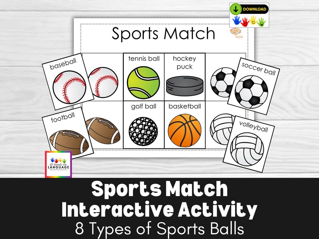 Sports Ball Matching Game: Autism & Preschool Activity (PDF Printable ...