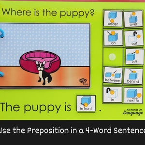 Puppy Preposition Interactive Book: Sentence Building, Speech & Autism ...