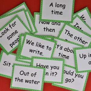 80 Flashcard Set With Fry's First 100 Sight Words in PHRASES, Double ...