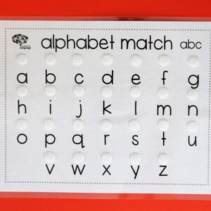 Lowercase Alphabet Matching Activity, Match Black Letters, Reduced ...
