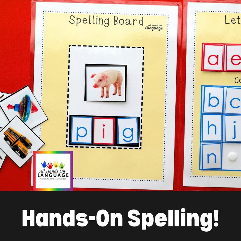 CVC Words Spelling Set: Flashcards, Pictures, Color Coded Letters (PDF ...