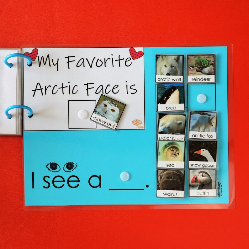 Arctic Animal Faces Interactive Book: Sentence Building, Speech ...