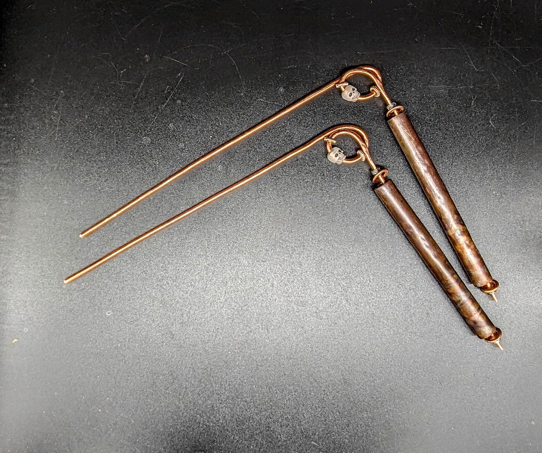 Reclaimed Copper Dowsing Rods With Skull - Etsy