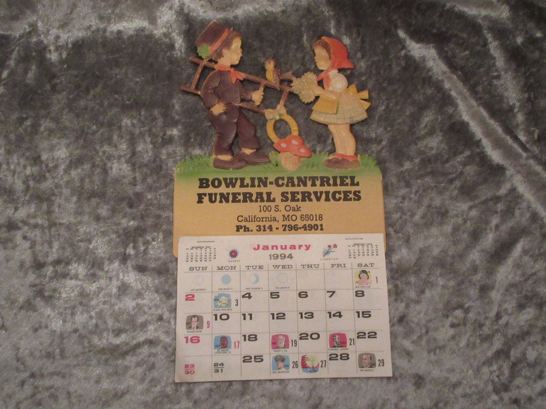 Funeral Advertisement Calendar - Etsy