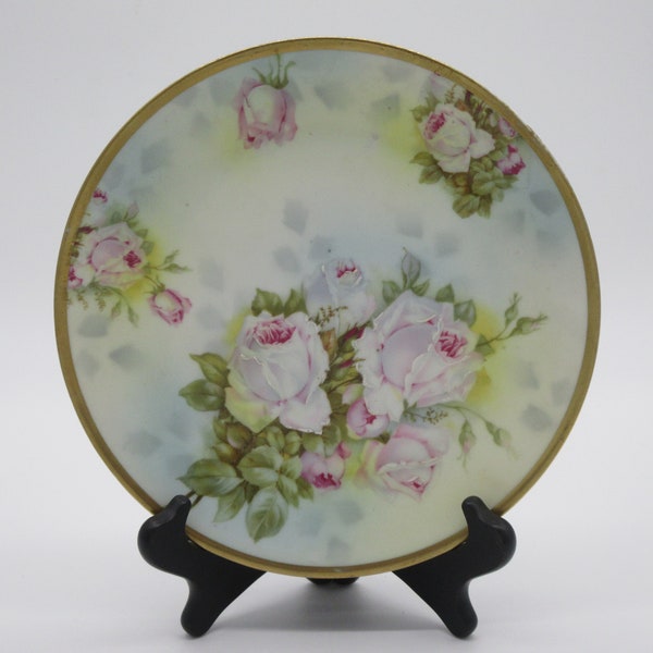 Pink Roses Plate - Etsy