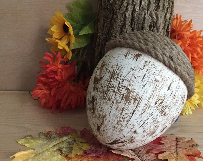 Large Paper Mache Faux Wood Acorn / Fall Farmhouse Table Top Decor - Etsy