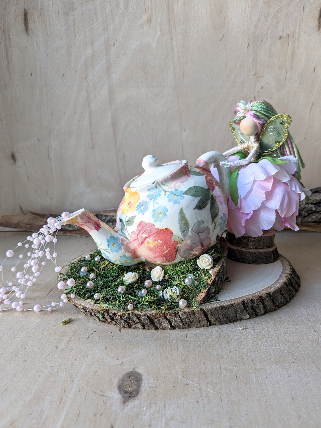 Handmade Spring Fairy Tea Party Art Doll/ One of a Kind Collectible ...