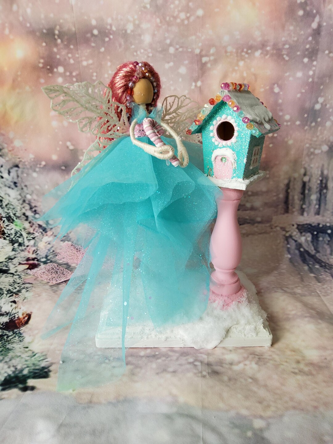 Pastel Gingerbread House Christmas Fairy Art Doll / One of a Kind ...
