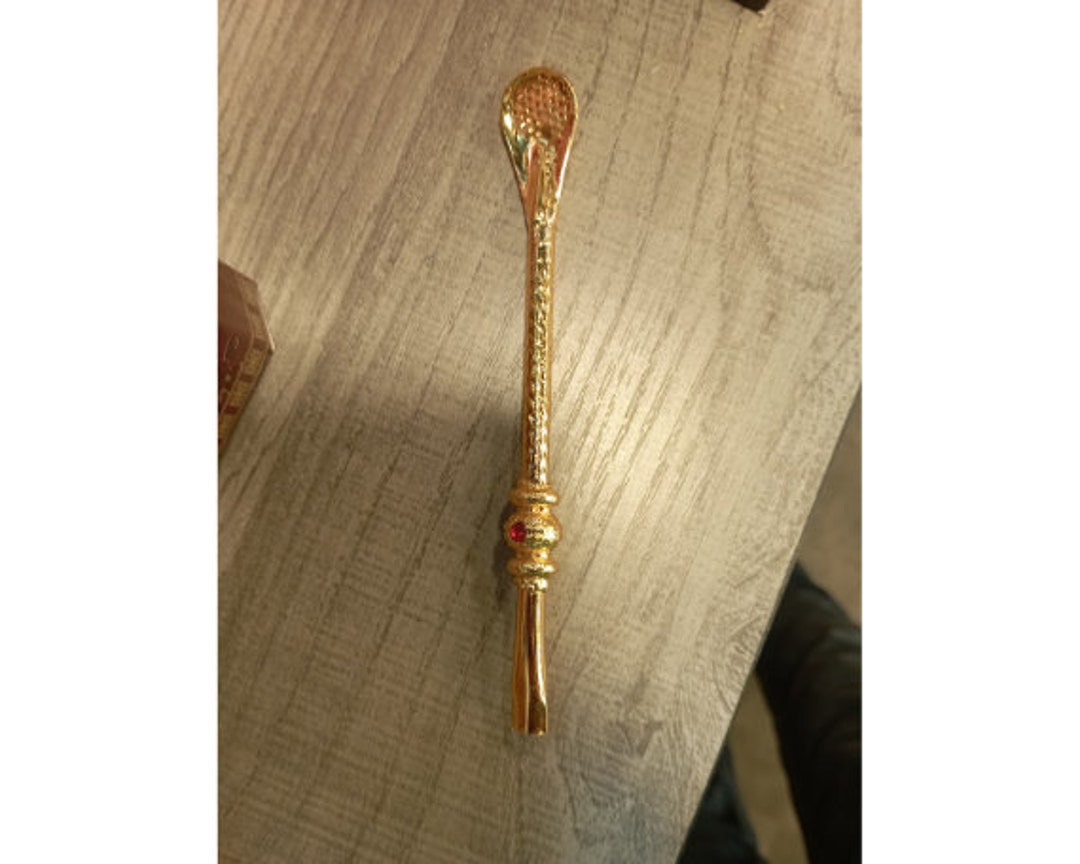 Golden Stainless Steel Bombilla Straw for Mate Paraguay Tea Yerba مصاصة ...