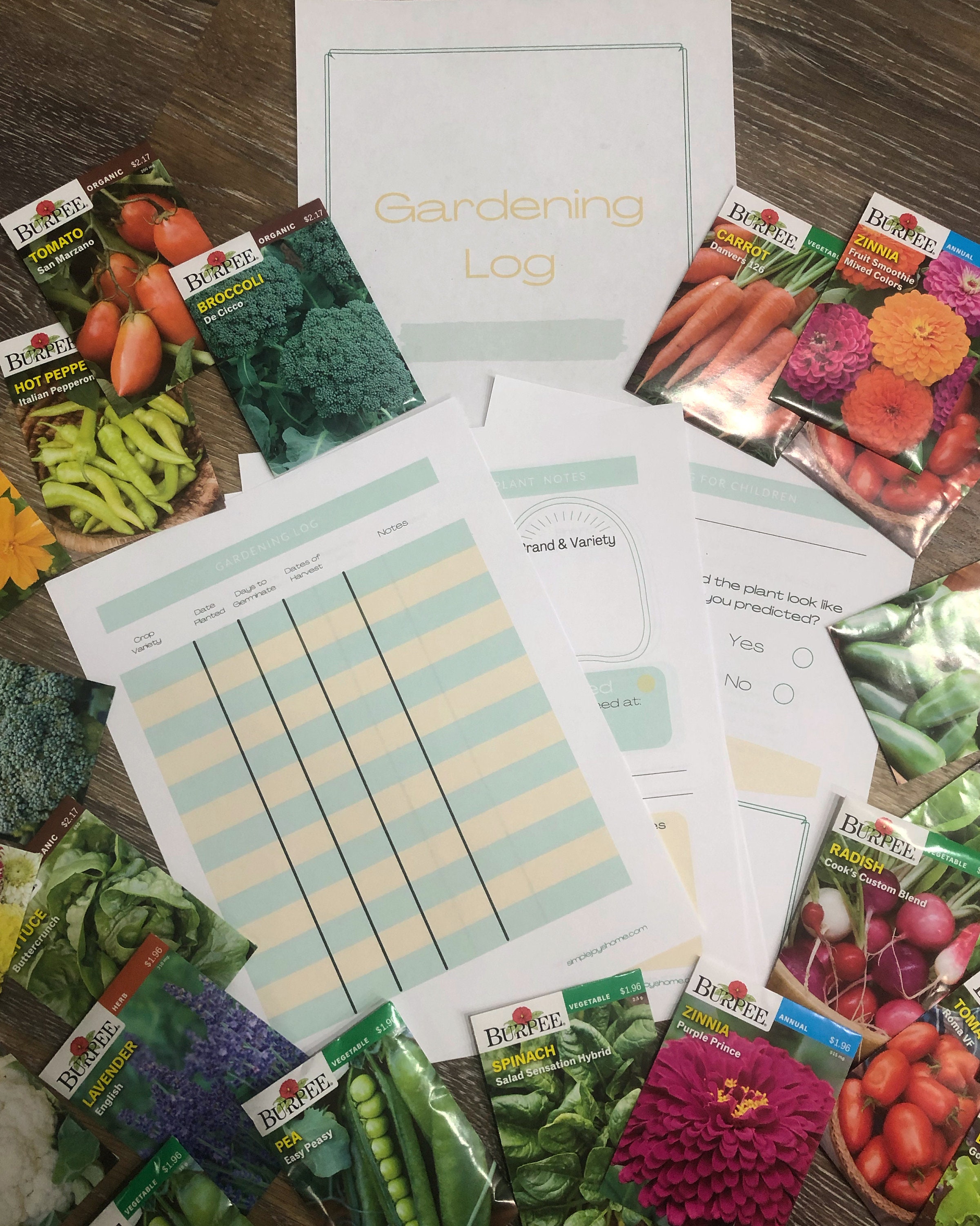 Gardening Log Printable Instant Download Planning Record Keeping ...