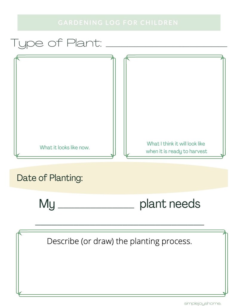 Gardening Log Printable Instant Download Planning Record Keeping ...