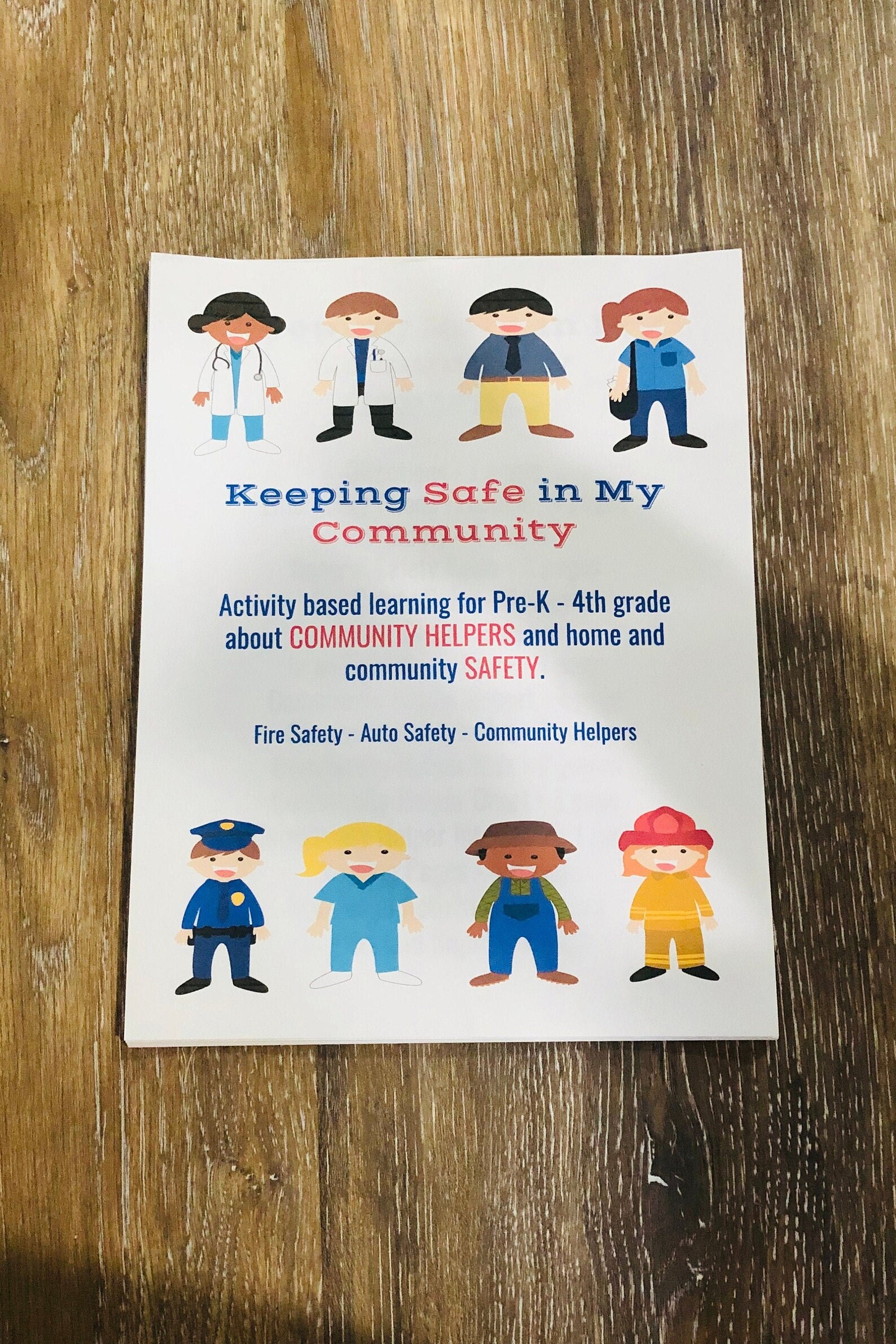 Keeping Safe in My Community - Community Helpers and Safety Printable ...
