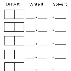 Domino Math - Elementary Math Printable Worksheet Activities Math ...