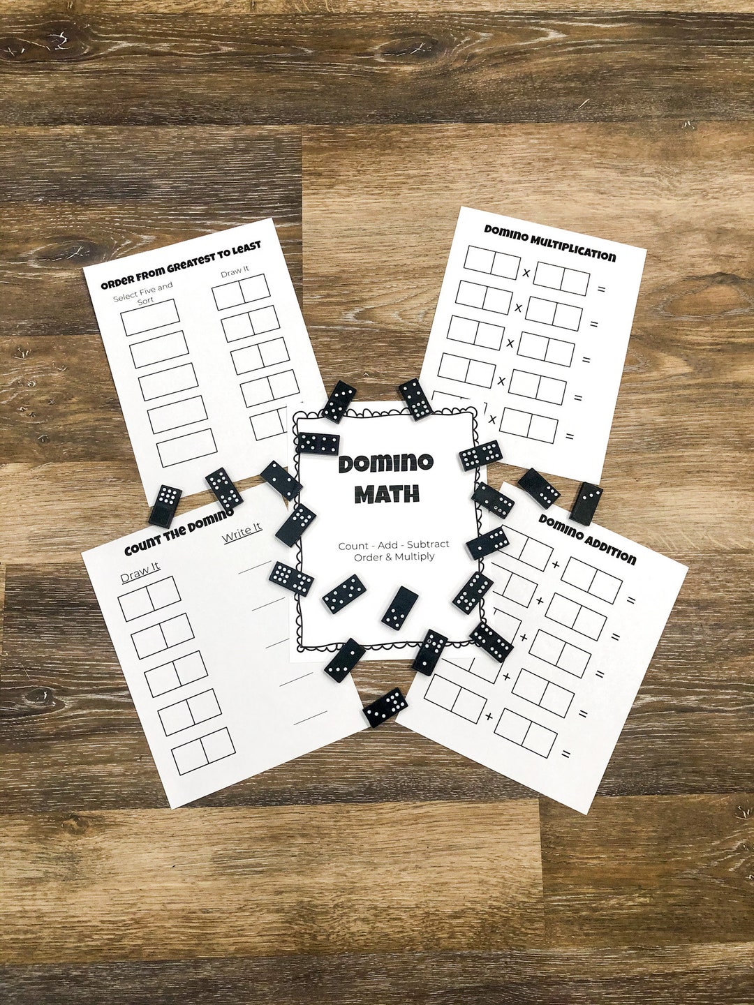 Domino Math - Elementary Math Printable Worksheet Activities Math ...
