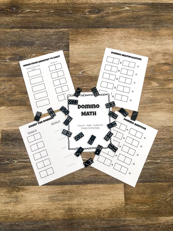 Domino Math Elementary Math Printable Worksheet Activities | Etsy