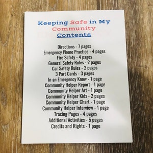 Keeping Safe in My Community - Community Helpers and Safety Printable ...