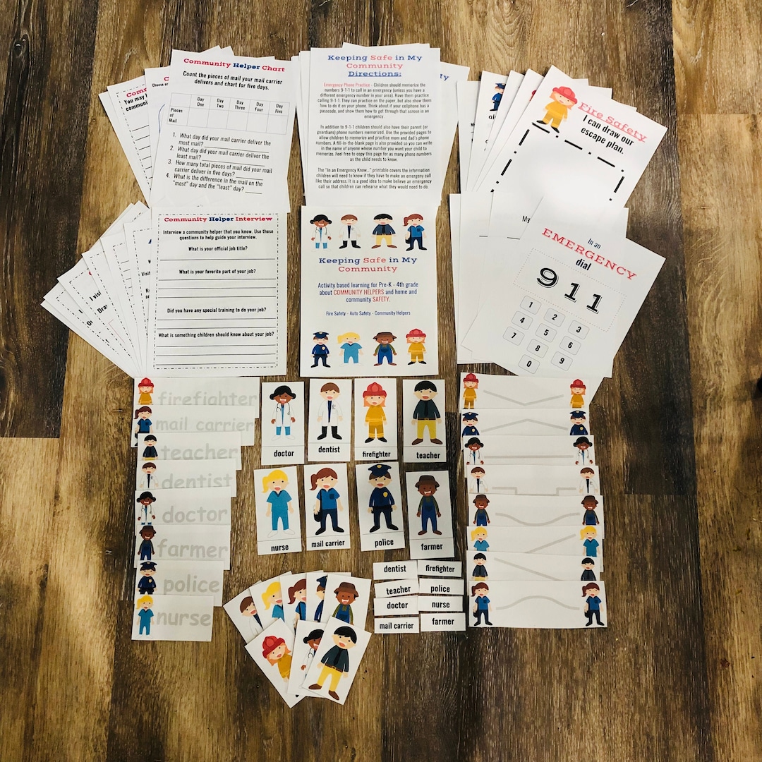 Keeping Safe in My Community - Community Helpers and Safety Printable ...