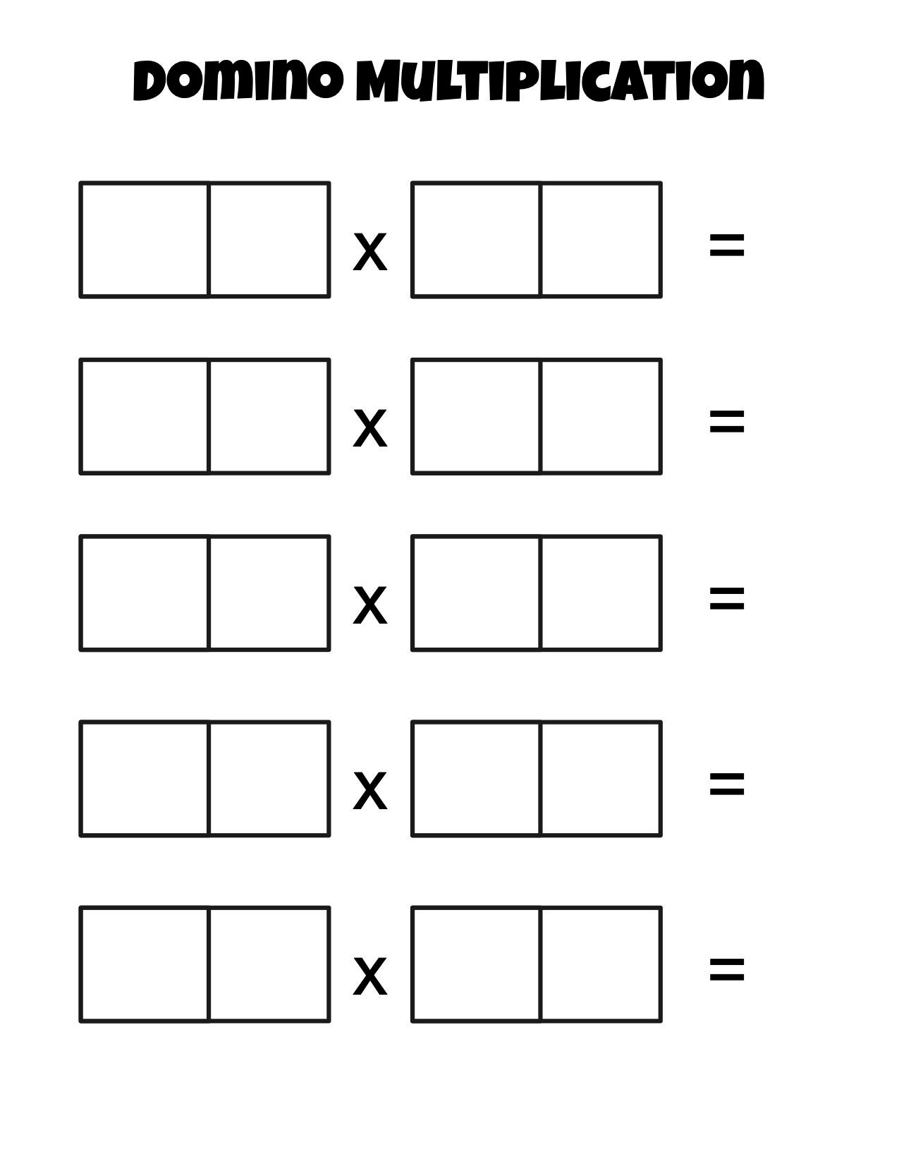 Domino Math - Elementary Math Printable Worksheet Activities Math ...