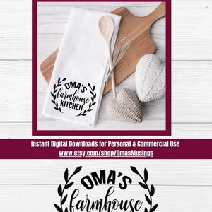 Oma SVG Oma's Farmhouse Kitchen Sign SVG Oma's - Etsy