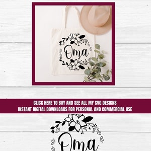 Oma SVG Mother's Day SVG Oma Birthday SVG Flowery Oma Svg Mom Birthday ...