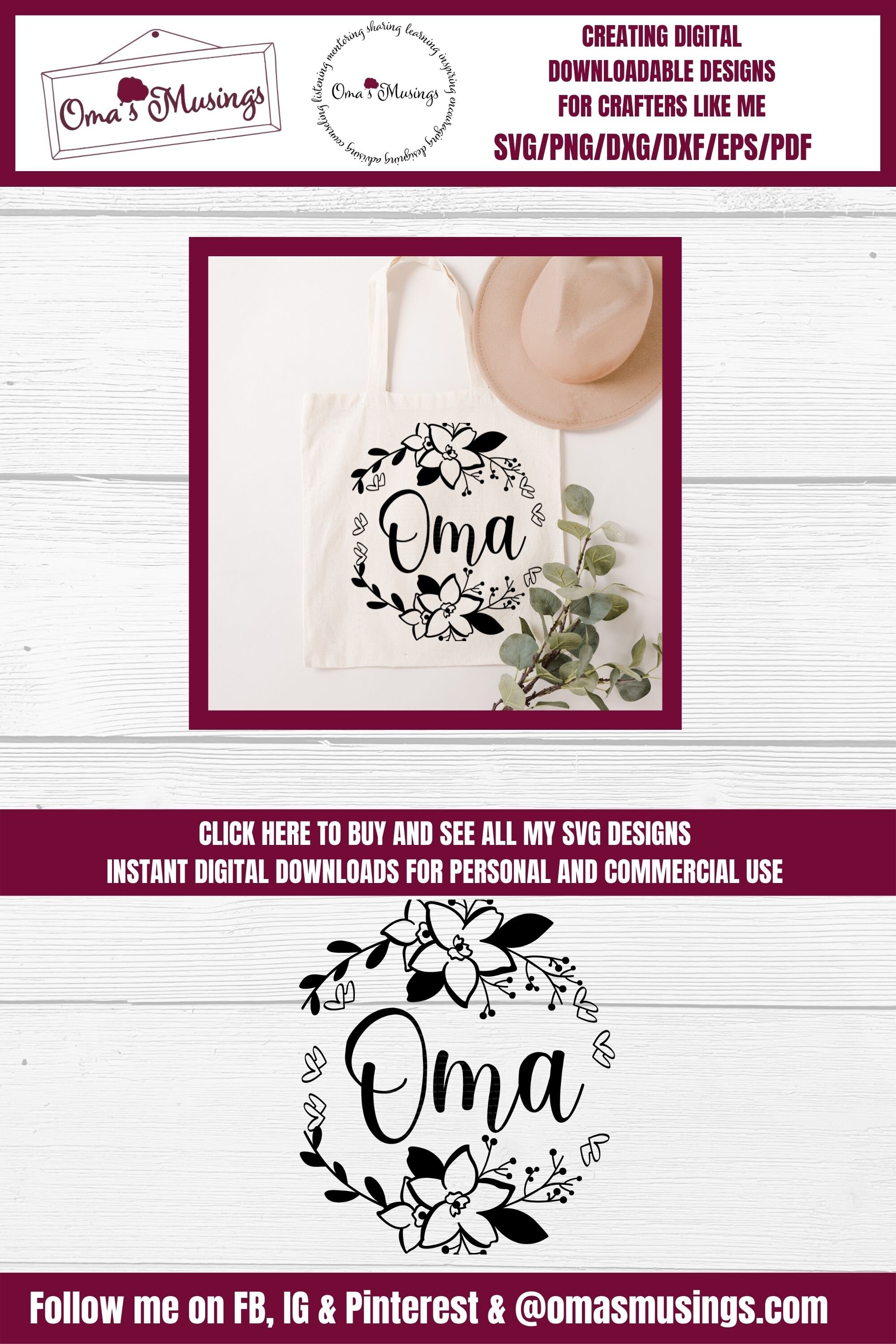 Oma SVG Mother's Day SVG Oma Birthday SVG Flowery - Etsy