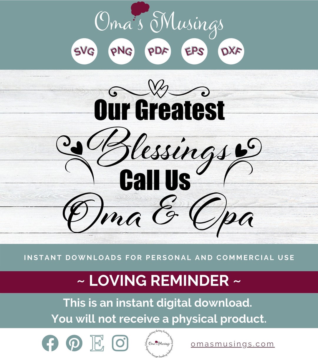 Oma SVG, Opa SVG, Oma and Opa SVG Greatest Blessings Mother's Day Svg ...