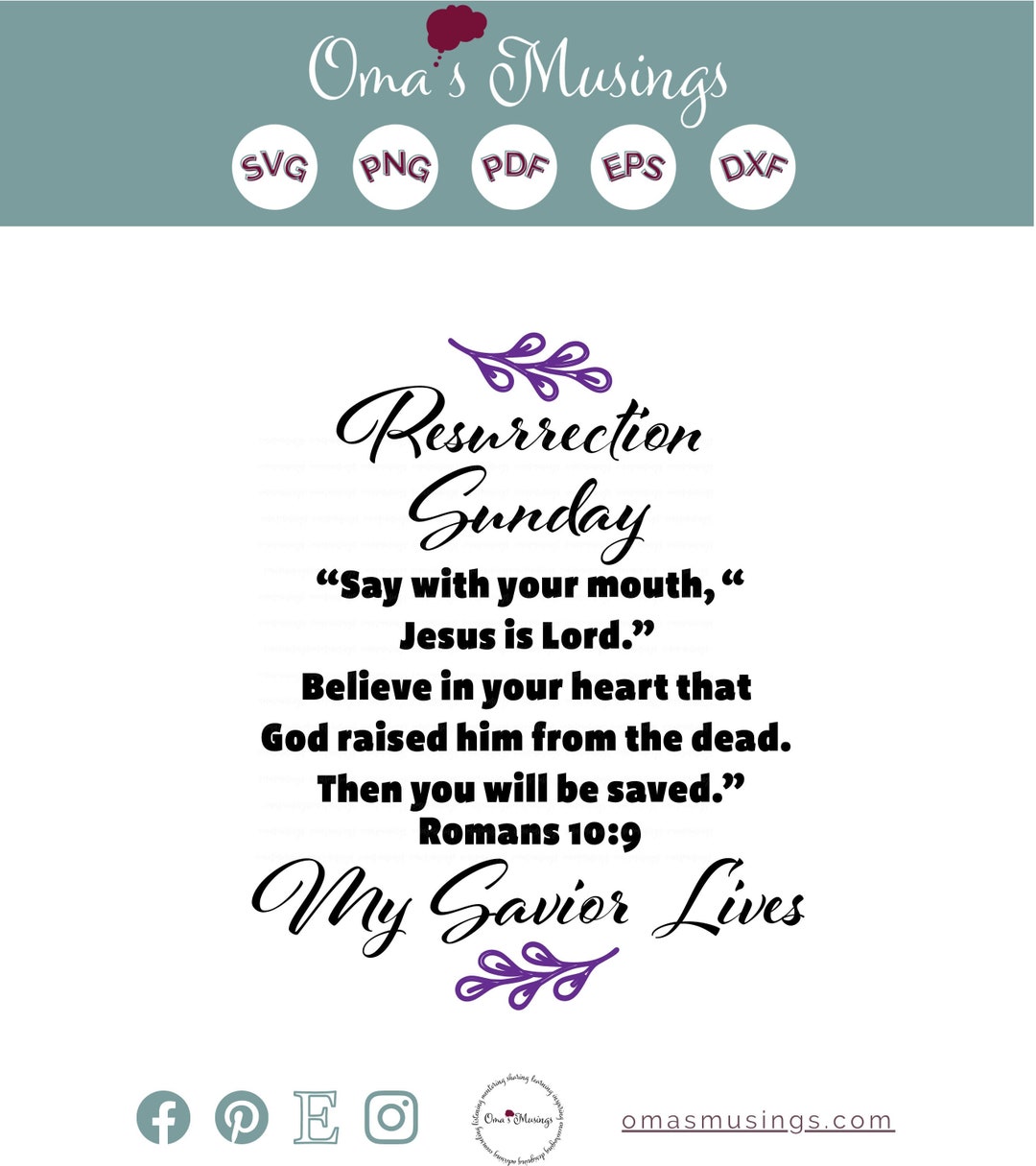 Easter SVG Resurrection Sunday SVG Easter Sunday SVG Romans Bible Verse ...
